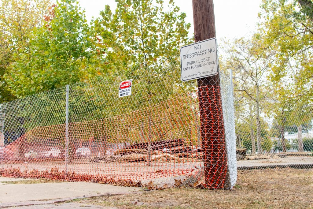 Abner Clay Park renovation's fencing torn down, Food Not Bombs ...